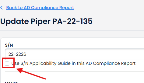 Serial Number Applicability Guide