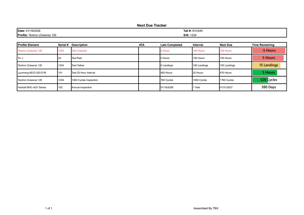 Next Due Tracker
