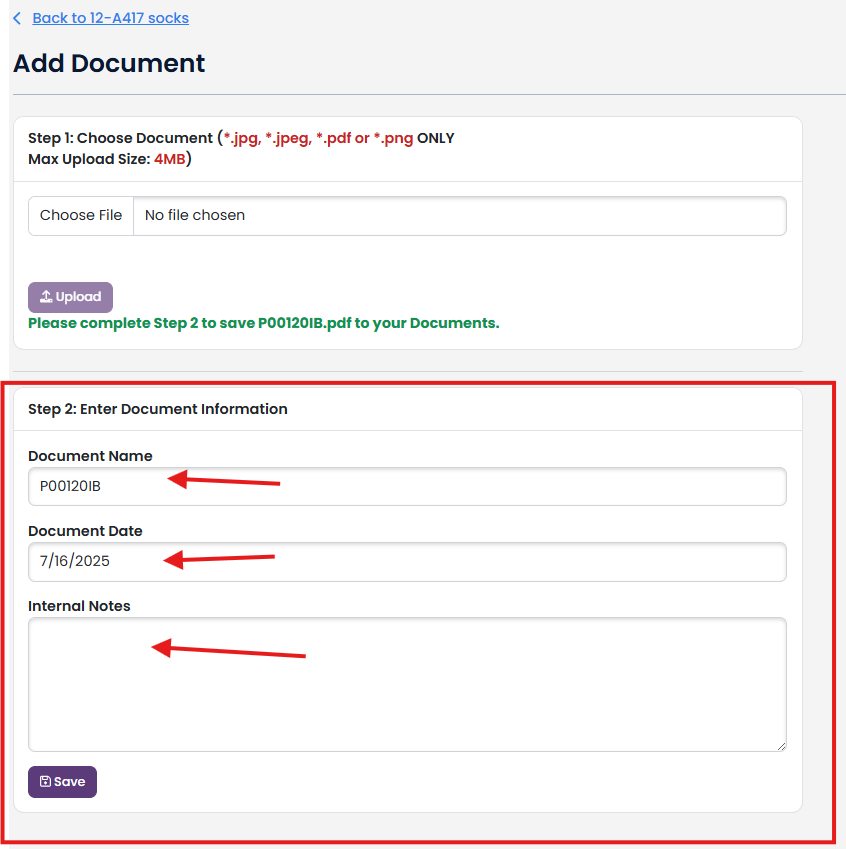 Adding Documents to a Work Order