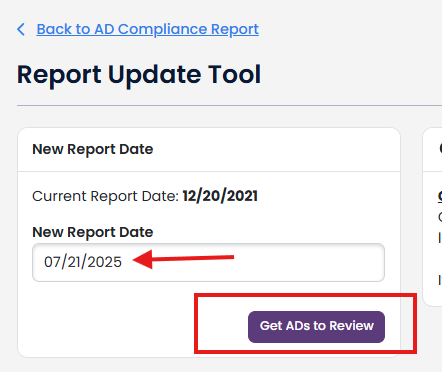 Updating an existing AD Report with New ADs (and Creating a new Copy)