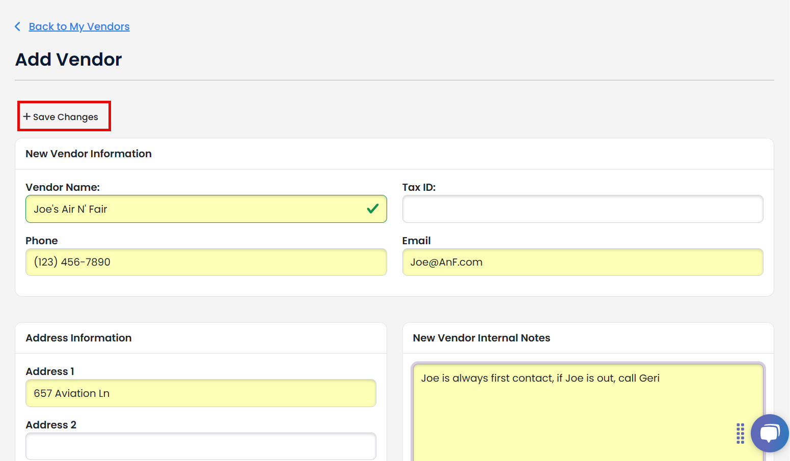 Adding Parts Stock & Vendors