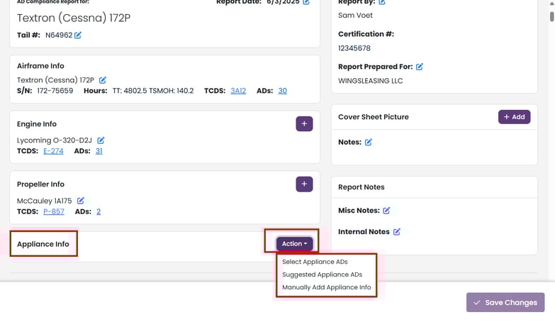 Adding Appliances to AD Reports