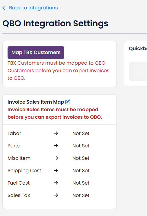Quickbooks (QBO) Integration