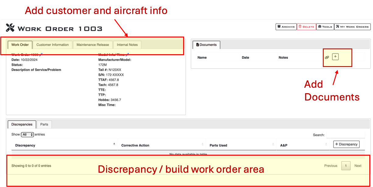 Building a Work Order